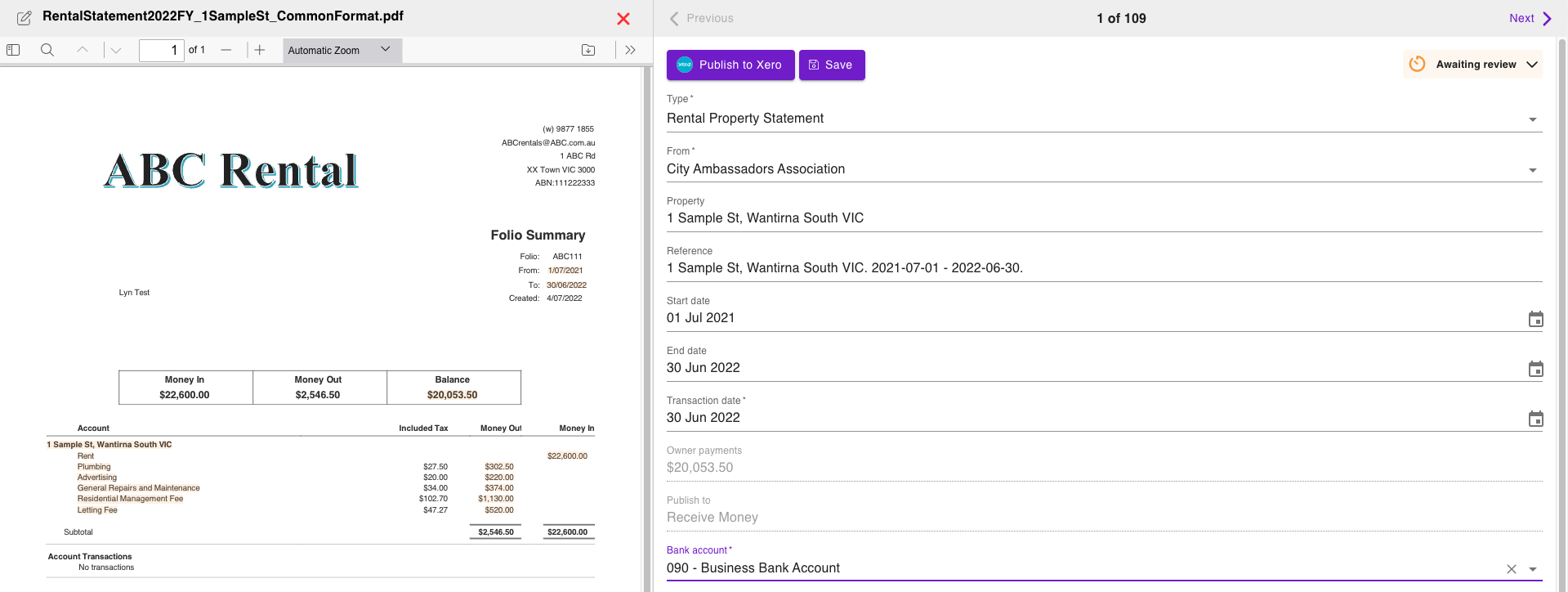 Rental Property Statements – SmartDocs 360